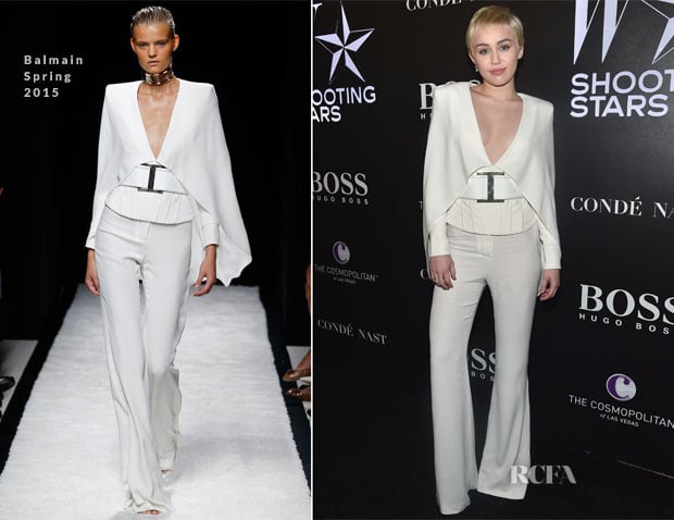 Miley Cyrus In Balmain - Magazine Shooting Stars Exhibit Opening - Red ...
