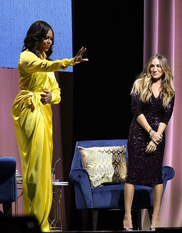 Michelle Obama In Balenciaga & Balmain - 'Becoming' Book Tour - Red ...