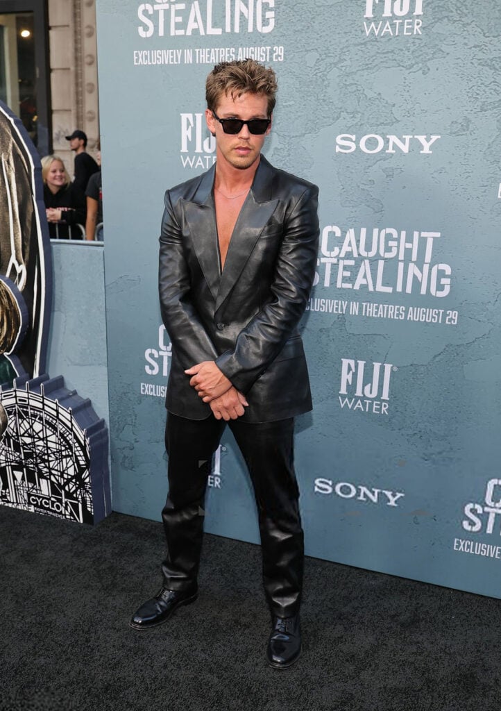 Austin Butler Rocks Leather Givenchy at Caught Stealing Premiere