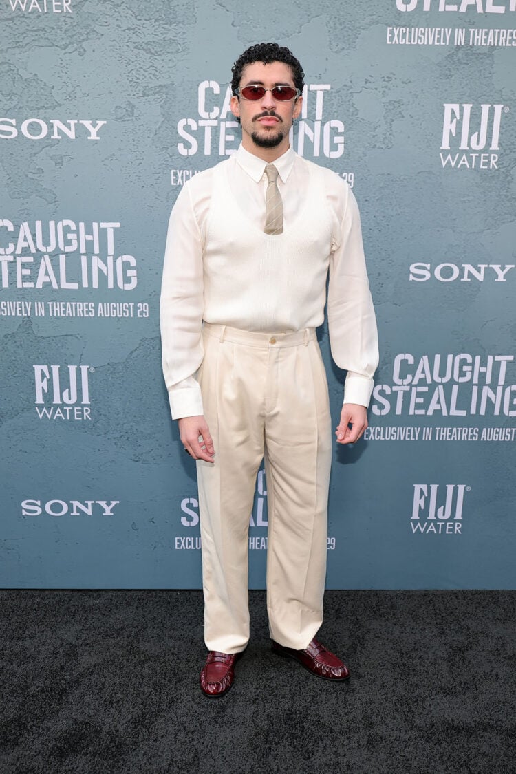 Bad Bunny’s Layered Saint Laurent Look at NY Premiere