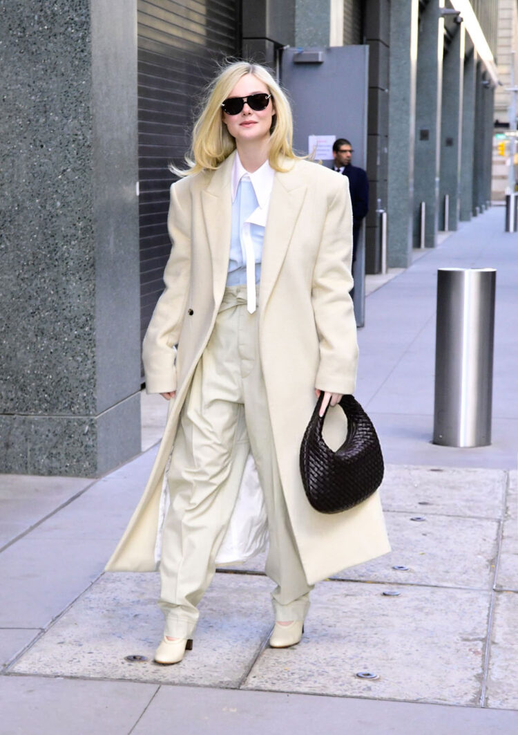 Elle Fanning’s Oversized Bottega Veneta Moment in New York - Red Carpet ...